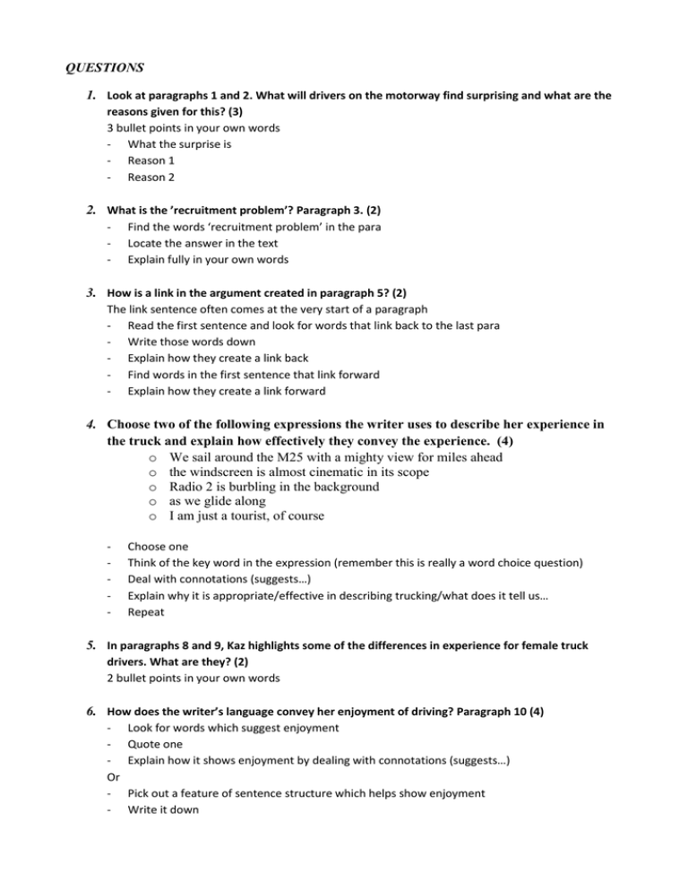 QUESTIONS With How To Answer Guide QUESTIONS With How To Answer Guide