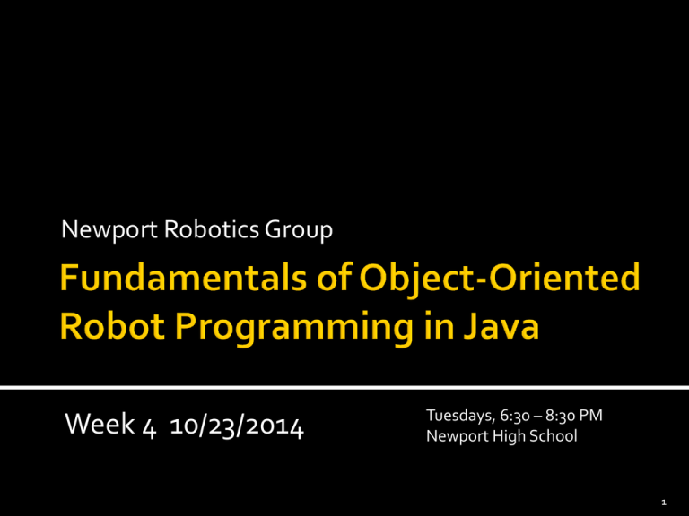 Fundamentals Of Object Oriented Robot