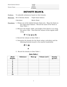 Density Word Problems WS