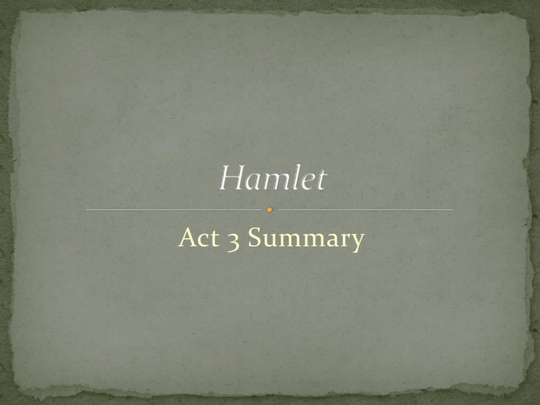 Summary Powerpoint Of Act III Summary Powerpoint Of Act III