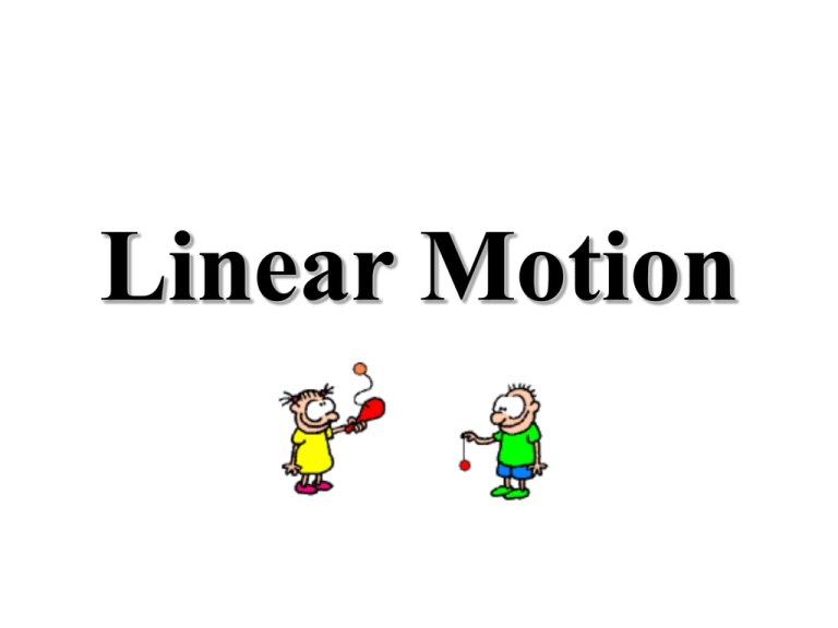 Linear Motion Linear Motion