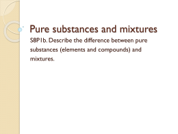 Grade 7 Project for Pure Substances and Mixtures