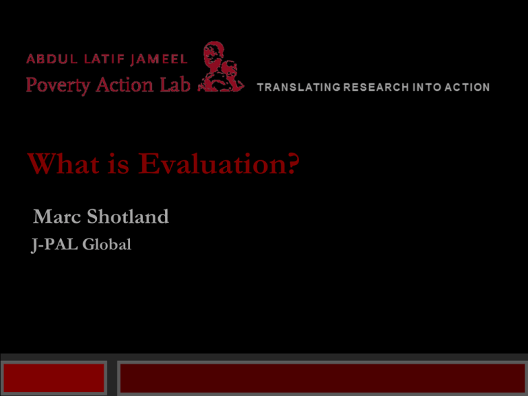 What Is Evaluation
