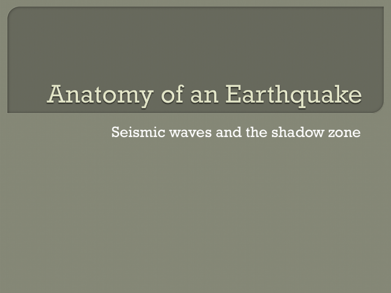 Anatomy Of An Earthquake