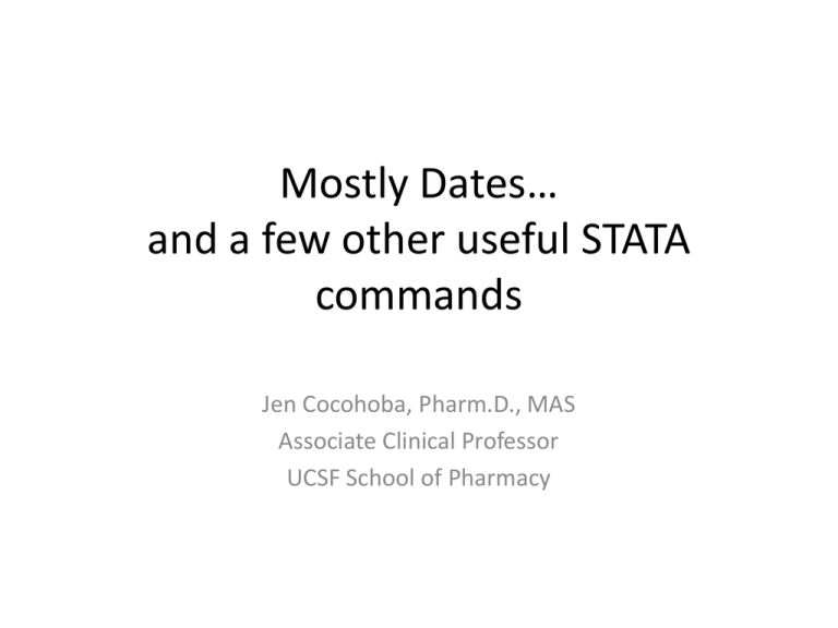 Dates Loops And Other Little Useful STATA Commands