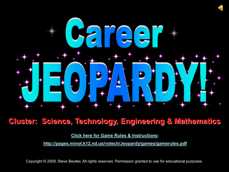Career Jeopardy Game