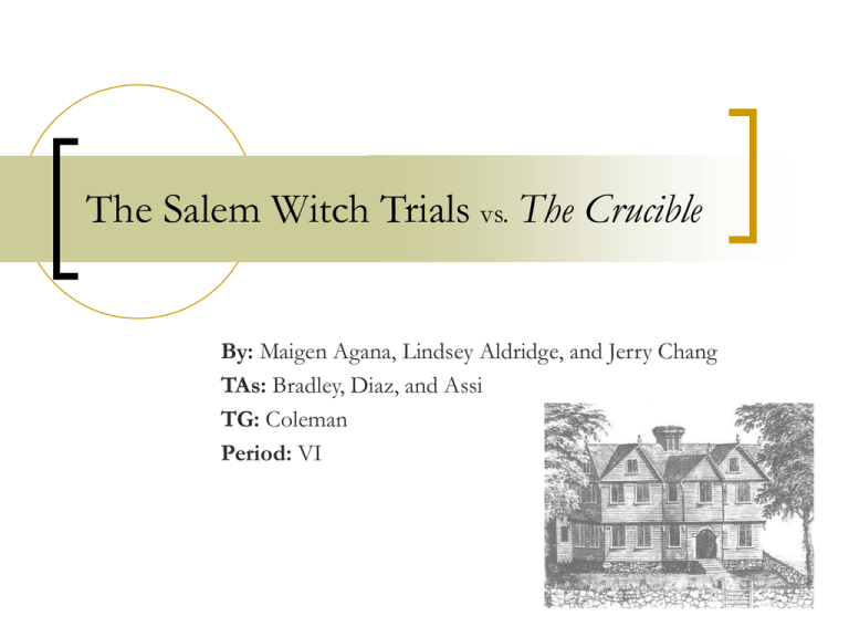 The Salem Witch Trials Vs The Crucible The Salem Witch Trials Vs The Crucible
