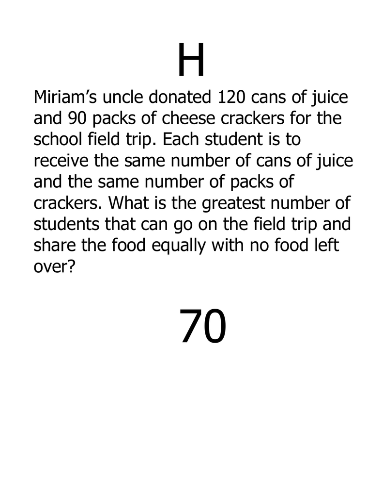 Word Problems Involving Greatest Common Factor And Least