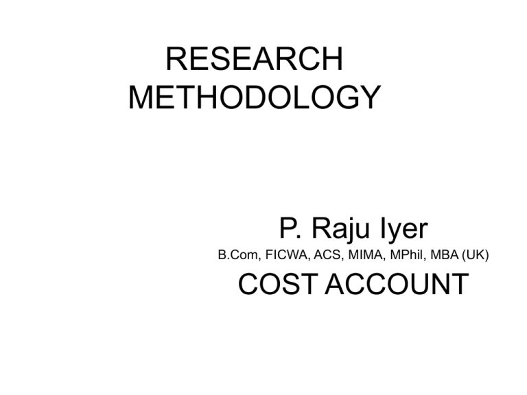 Research Methodology Research Methodology