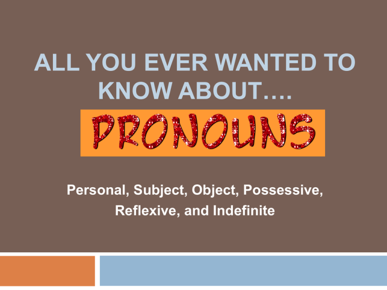 The Pronoun Family