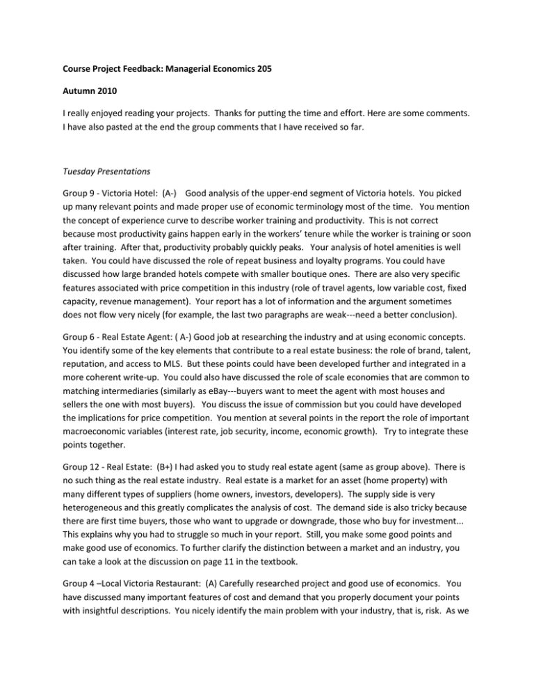 Project Feedback