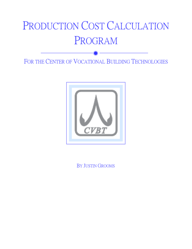 Production Cost Calculation Program
