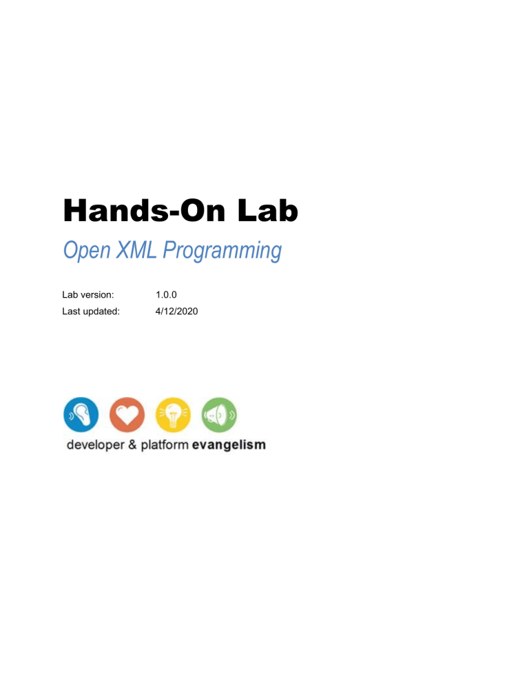 Open XML Programming Lab