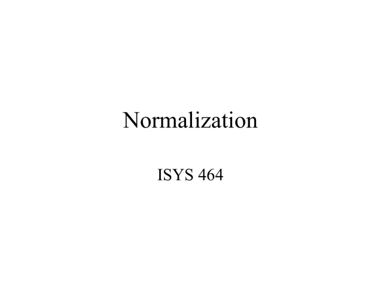 Normalization