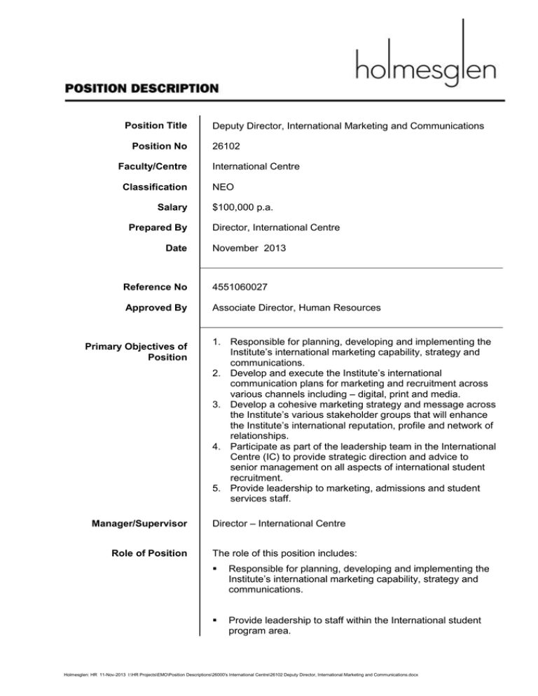 Position Title