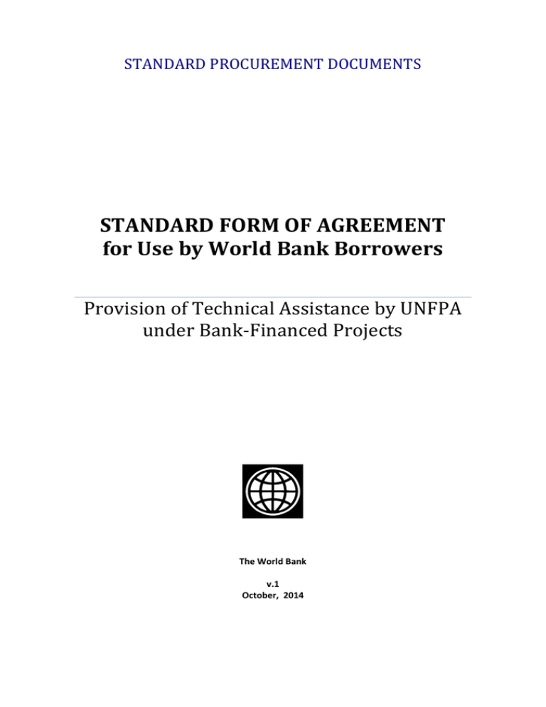 STANDARD FORM OF AGREEMENT For Use By World Bank