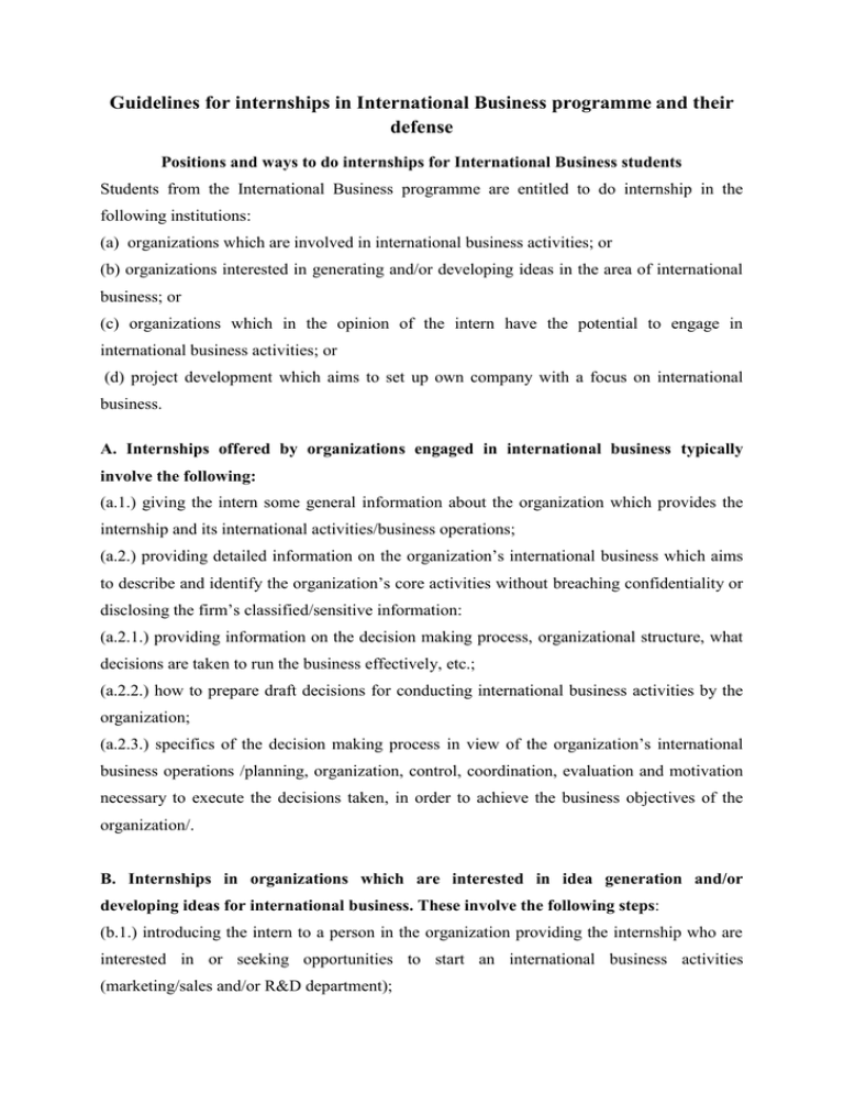 Internship Guidelines