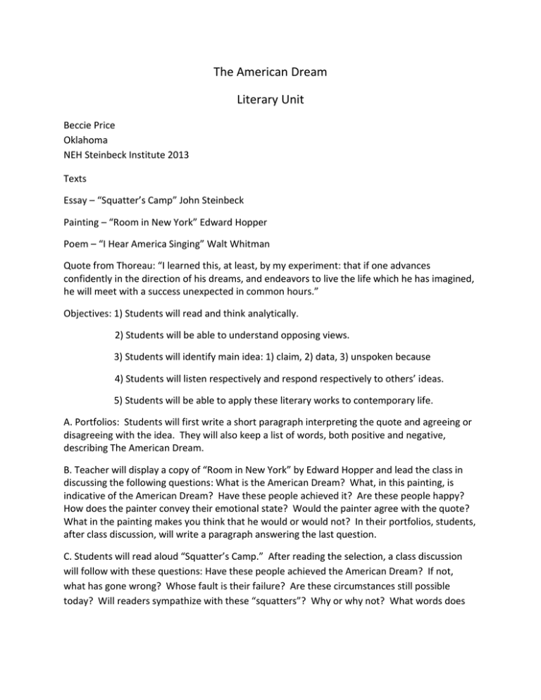 The American Dream - The Steinbeck Institute