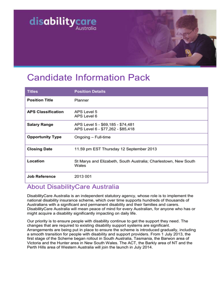 Planner Candidate Information Pack Planner Candidate Information Pack