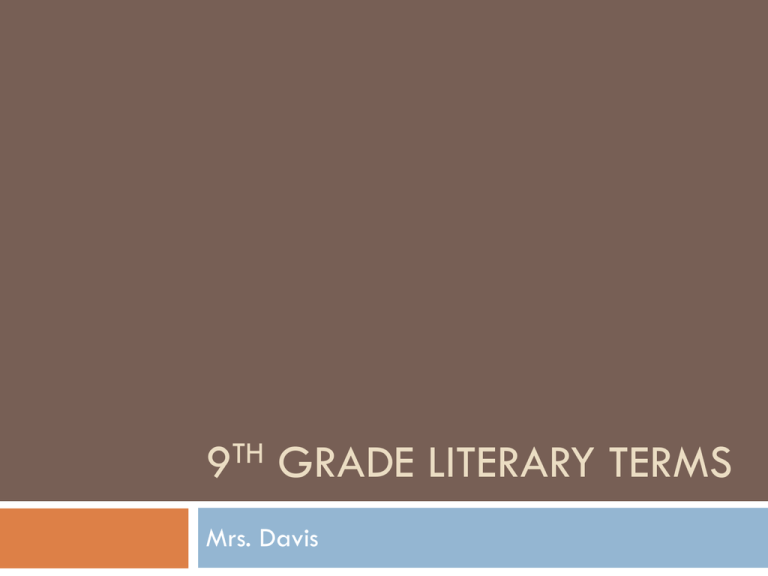 9th Grade Literary Terms