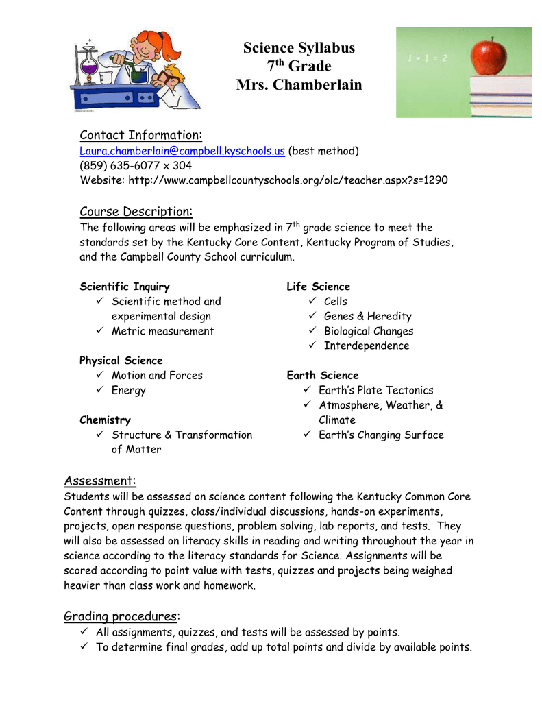 7th Grade Science Syllabus