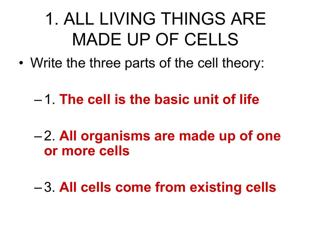 Three Parts Of Cell Theory Slidesharetrick
