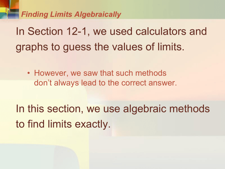 Limit Laws