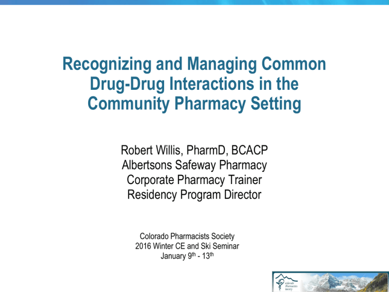 Recognizing and Managing Common Drug-Drug