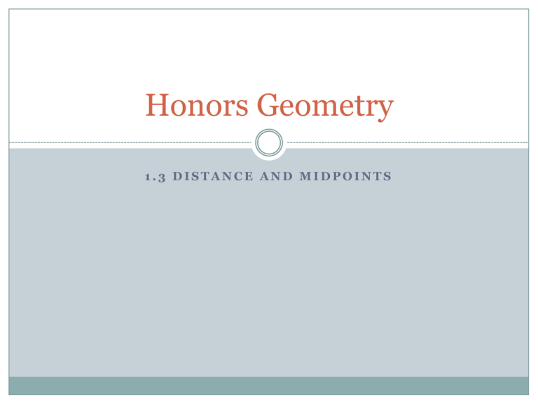 Honors Geometry Honors Geometry