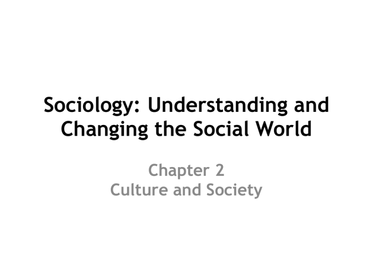 Sociology Understanding And Changing The Social World Sociology Understanding And Changing The Social World