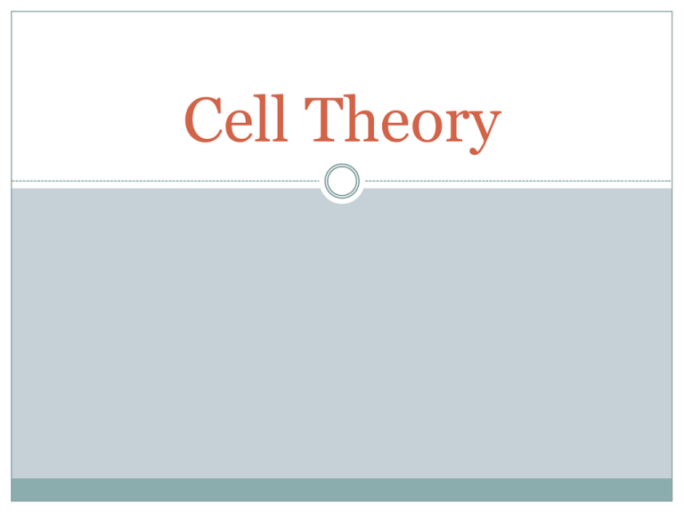 Cell Theory Notes Cell Theory Notes