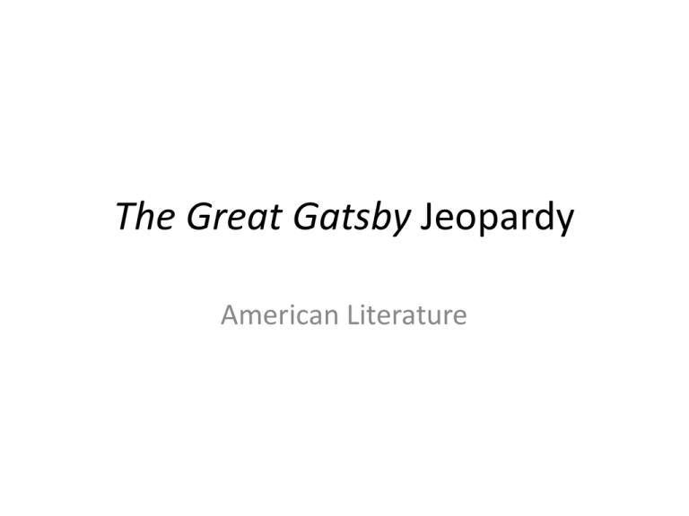 Final Exam Jeopardy