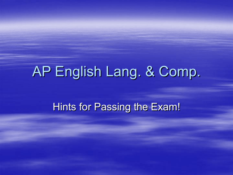 AP English Lang Comp 
