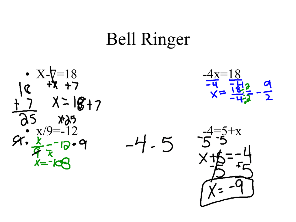 Solving Two Step Equations