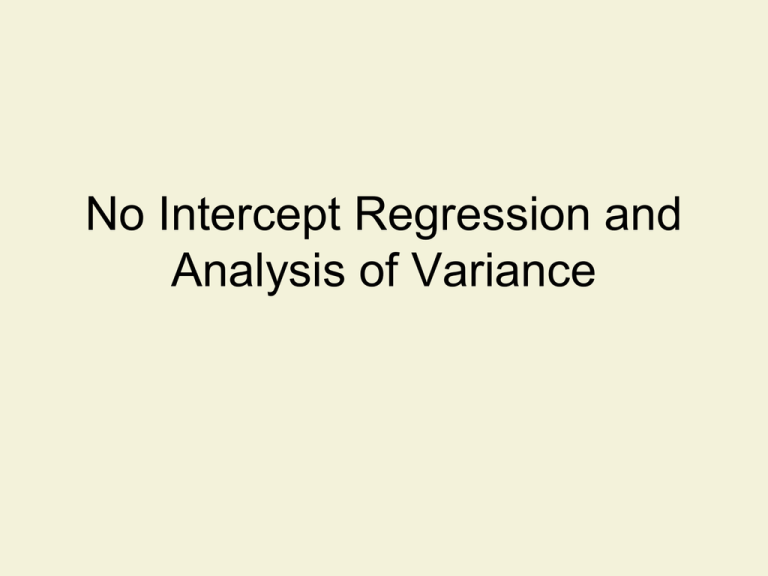 No Intercept And ANOVA Table