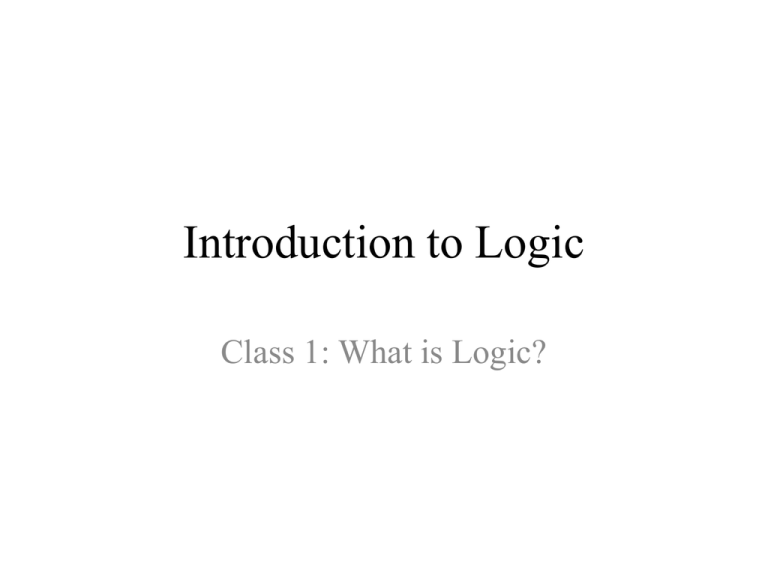 Introduction To Logic