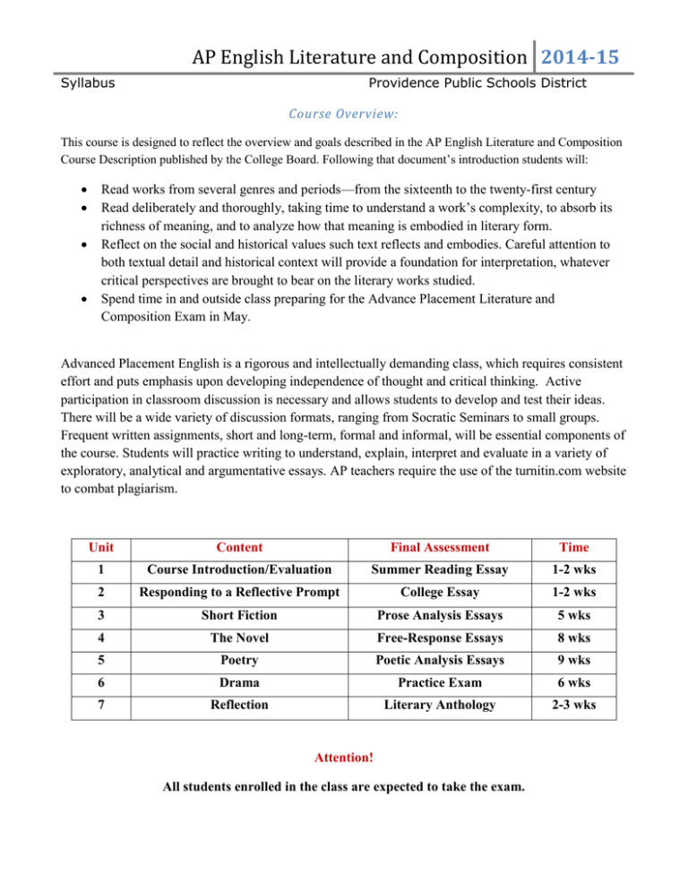 AP English Literature And Composition