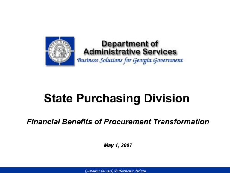 State Purchasing Initiatives and Updates