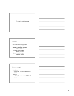 Operant Conditioning Worksheet