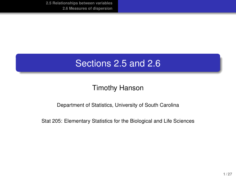 Sections 2 5 And 2 6 Timothy Hanson
