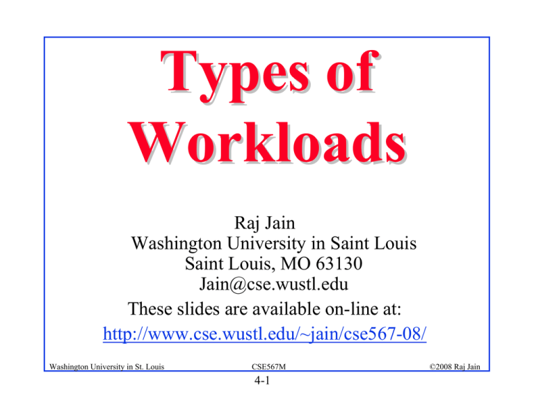 Types Of Workloads Types Of Workloads