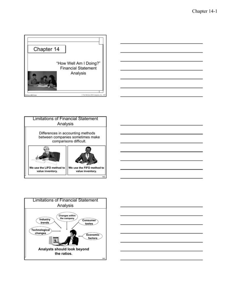 Chapter 14 Chapter 14 1 Limitations Of Financial Statement Analysis