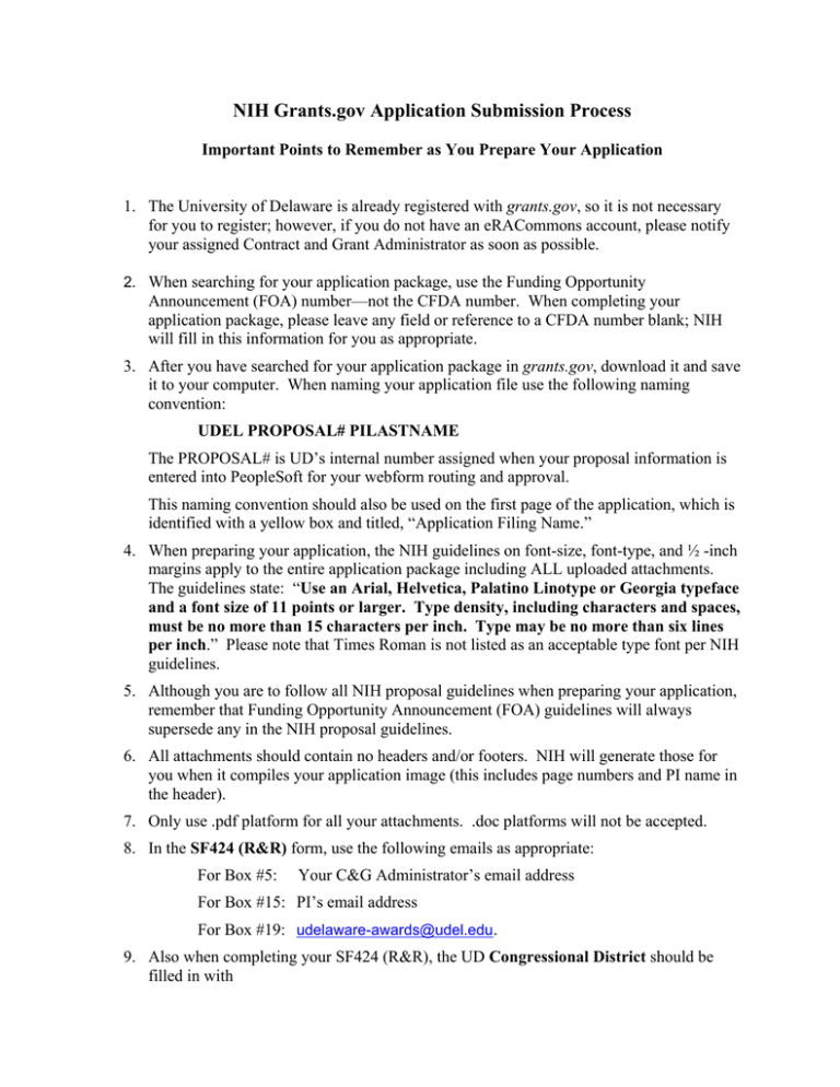 NIH Grants gov Application Submission Process