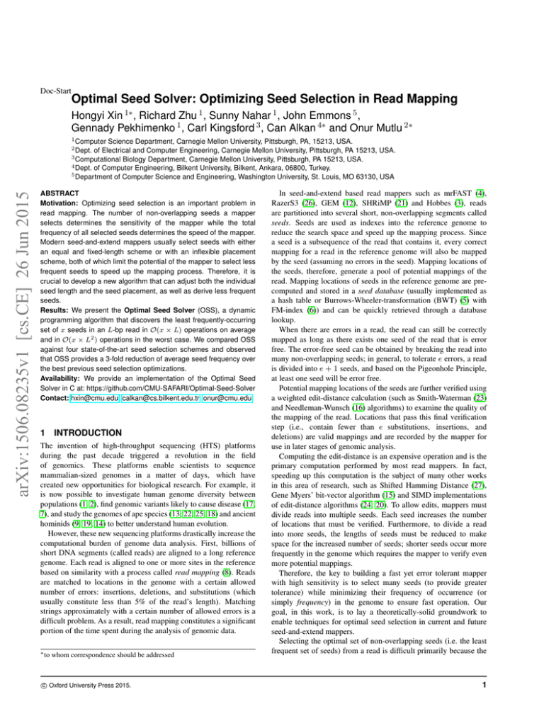 Optimal Seed Solver: Optimizing Seed Selection in Read Mapping
