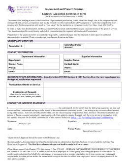 Procurement Policy Exception Form