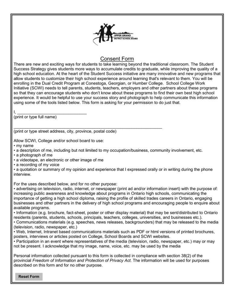 Consent Form Consent Form
