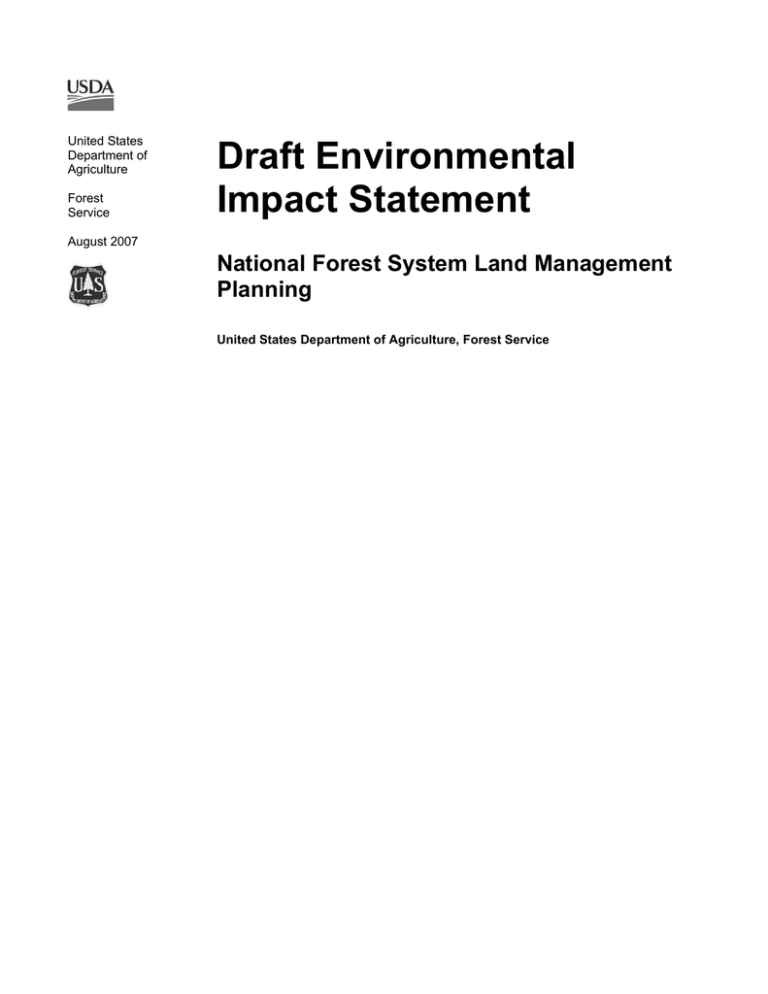 Draft Environmental Impact Statement National Forest System Land ...