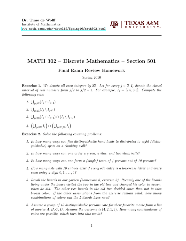 MATH 302 Discrete Mathematics Section 501