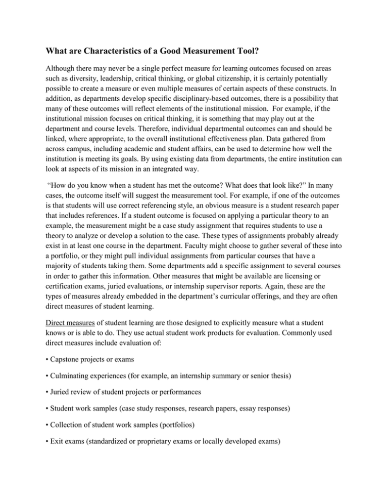 What Are Characteristics Of A Good Measurement Tool 