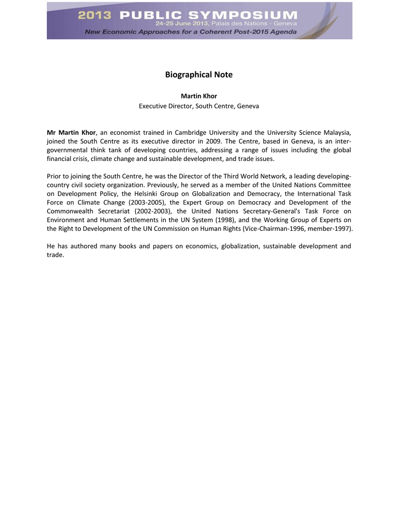 Biographical Note